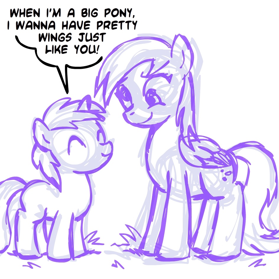 #21302 - safe, artist:megasweet, derpy hooves, dinky hooves, pegasus ...