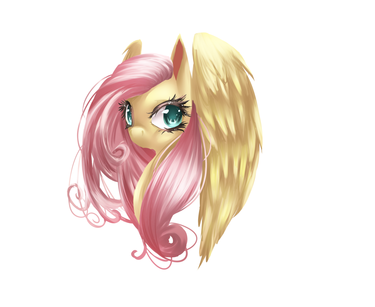#21689 - safe, artist:chocori, fluttershy, pegasus, pony, g4, bust ...