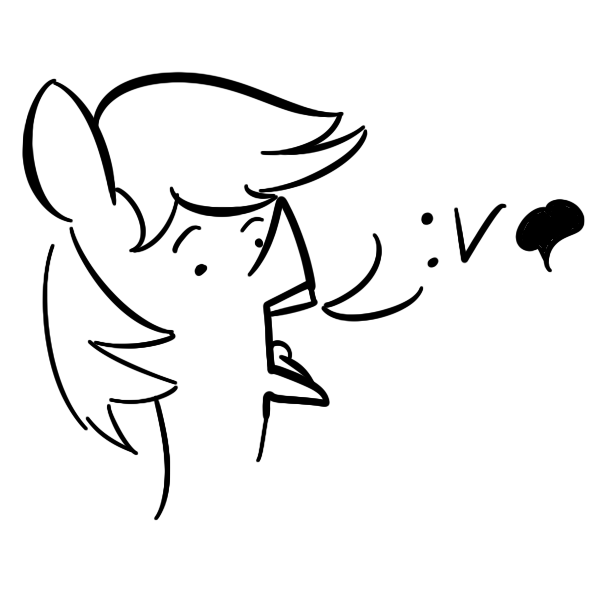 #25738 - safe, artist:rustydooks, caramel, pony, :v, emoticon, male, open mouth, solo - Derpibooru