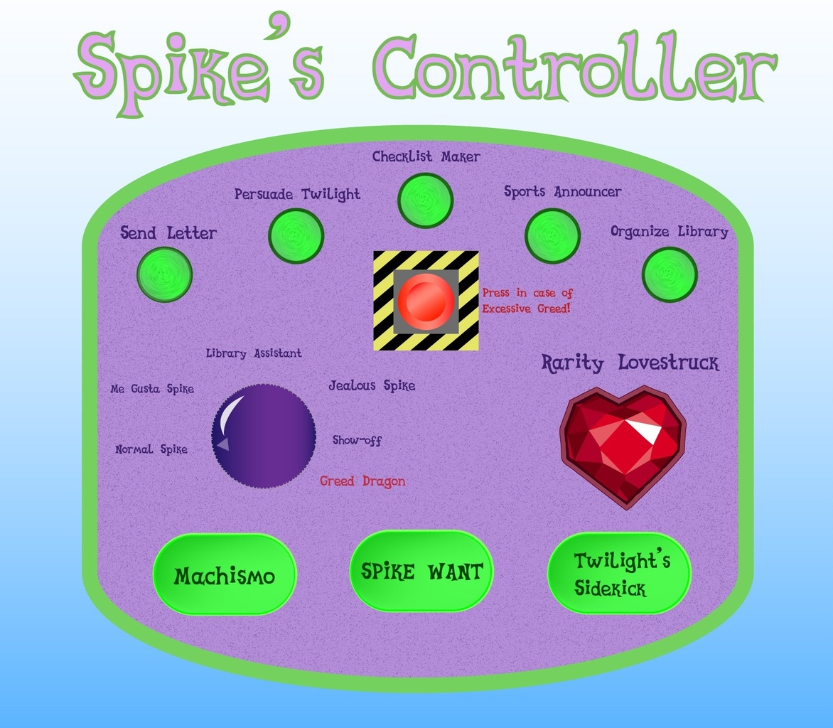 #26701 - safe, artist:dejiko07, spike, g4, controller, pony controller ...