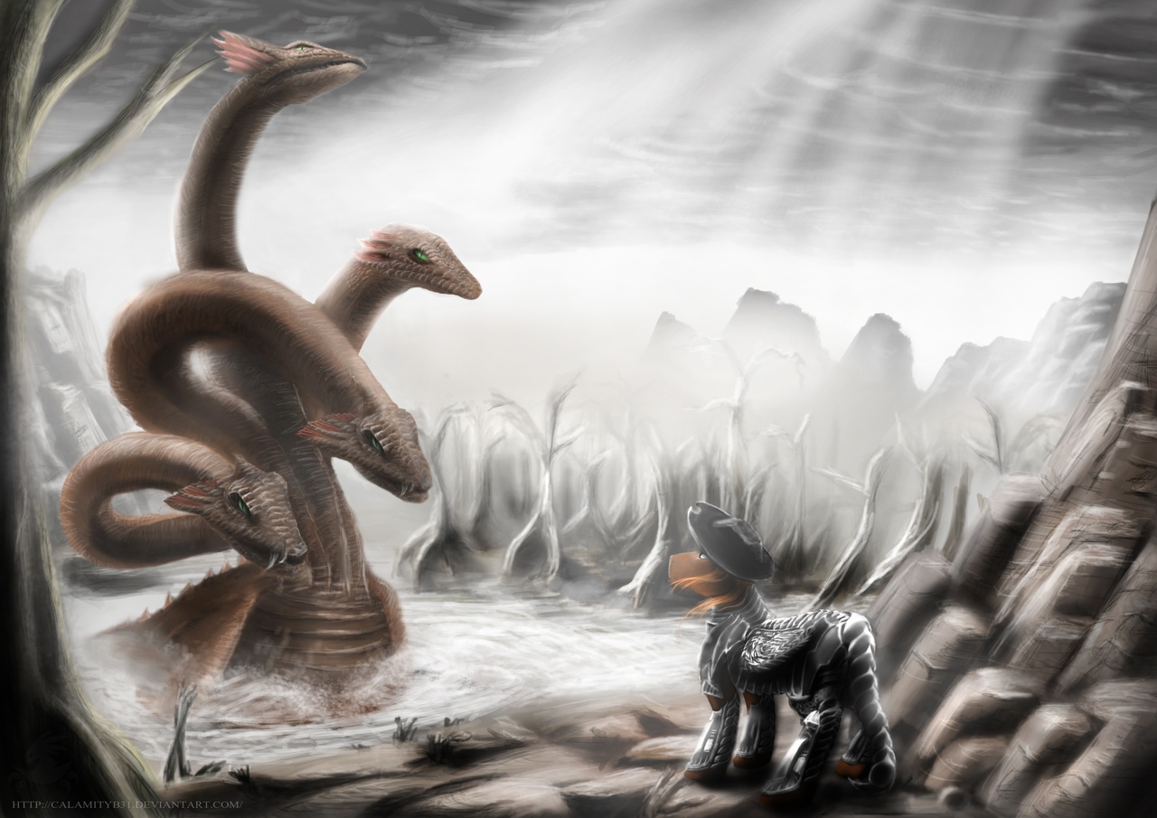 #48628 - safe, artist:calamityb31, oc, oc only, oc:calamity, hydra ...