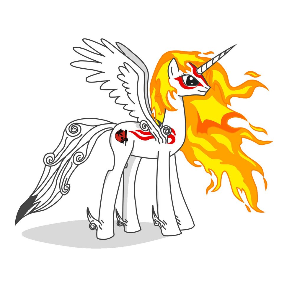 #28683 - safe, artist:tyrellus, alicorn, pony, amaterasu, okami ...