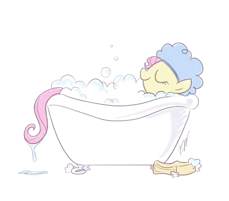 #50895 - safe, artist:egophiliac, fluttershy, g4, bath, bubble, bubble ...