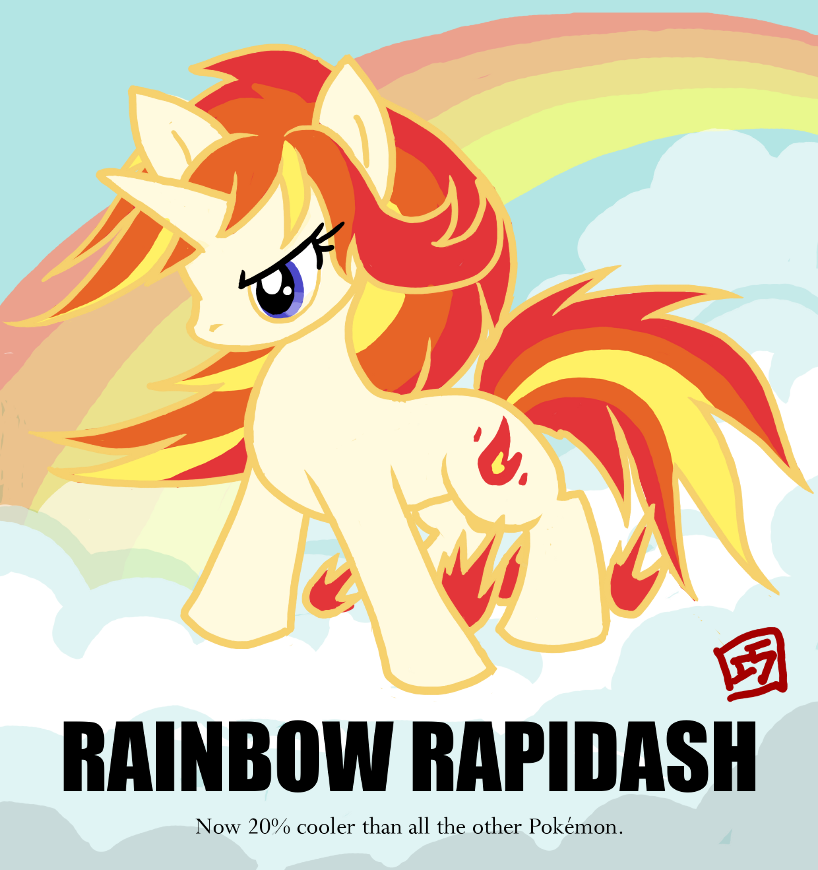 #58206 - safe, artist:sougonnatakumi, rainbow dash, rapidash, g4 ...