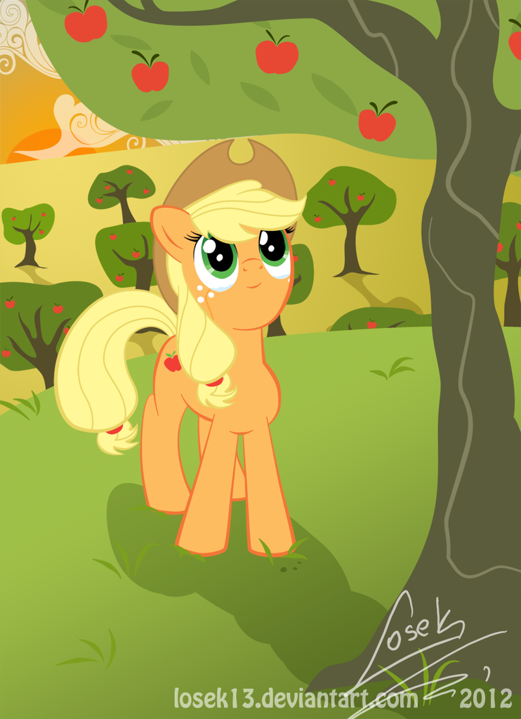 #58402 - safe, artist:losek13, applejack, bloomberg, pony, female ...