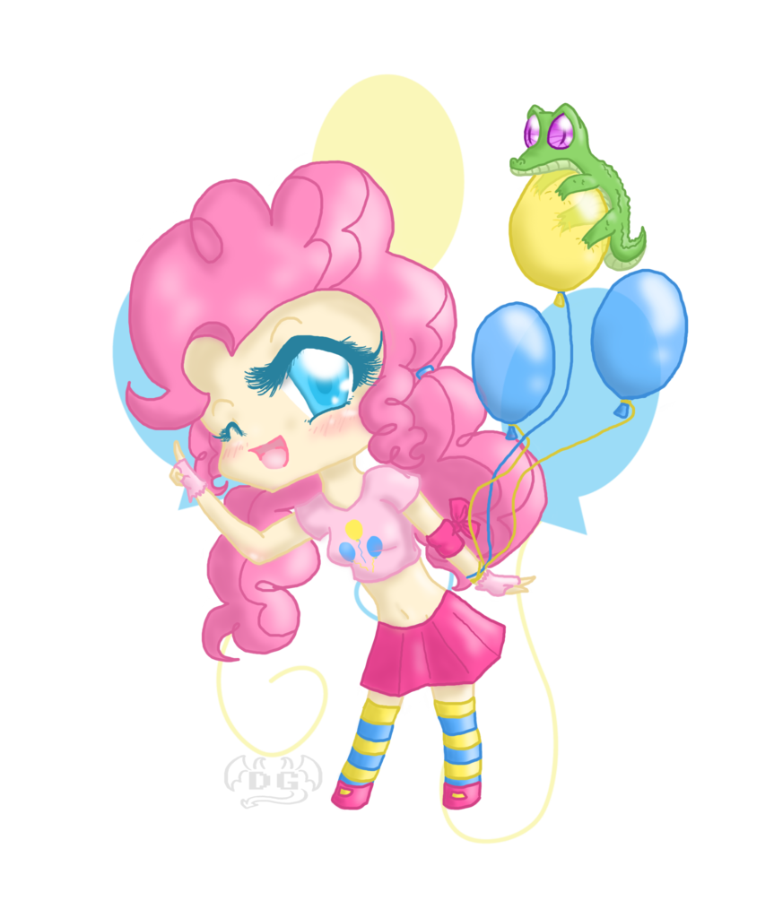 #59708 - safe, artist:diigii-doll, gummy, pinkie pie, human, g4, chibi ...