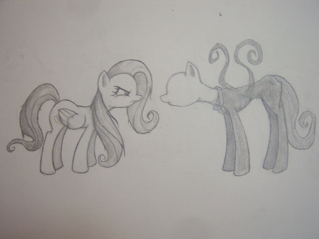 #62961 - semi-grimdark, fluttershy, slenderman, slendermane ...