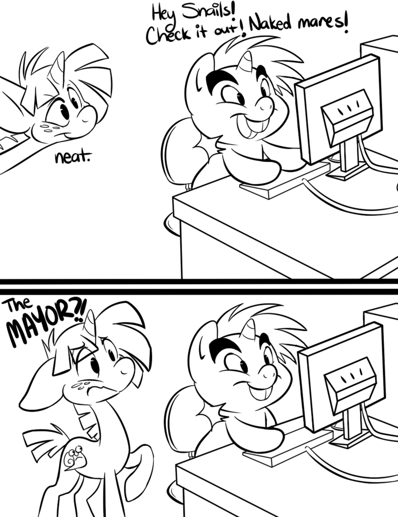 #31998 - suggestive, artist:php27, snails, snips, pony, unicorn, comic ...