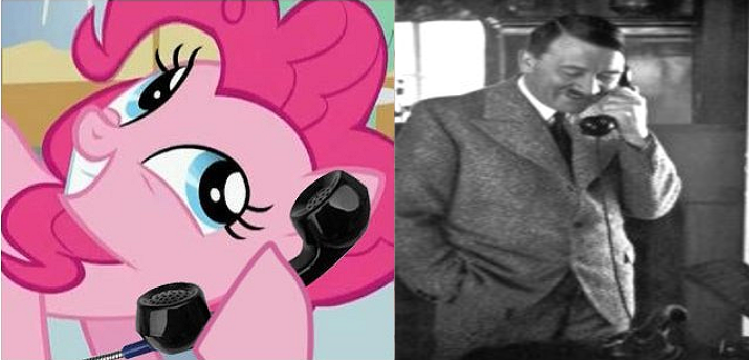 #36012 - safe, pinkie pie, human, adolf hitler, irl, meme, phone, photo ...