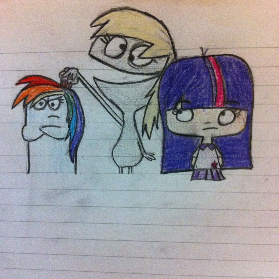#73133 - safe, artist:chaotic queen, derpy hooves, rainbow dash ...