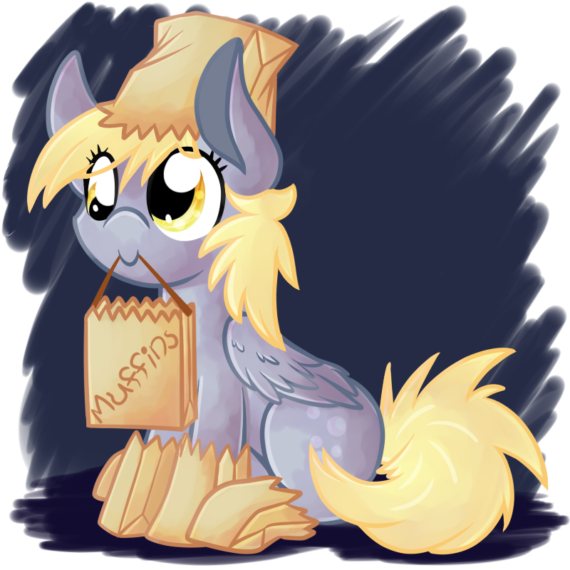 #73327 - safe, artist:littlepinkalpaca, derpy hooves, g4, bags, filly ...