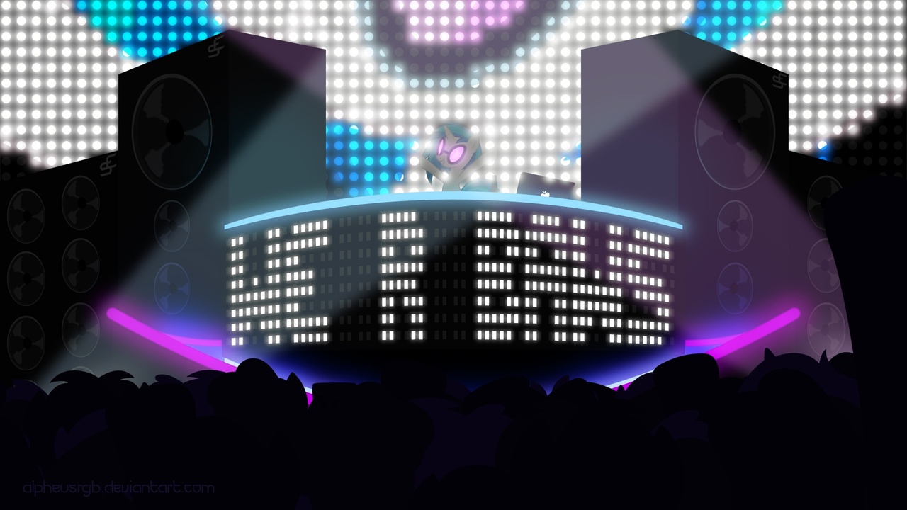 #73901 - safe, artist:alpheusrgb, dj pon-3, vinyl scratch, rave ...