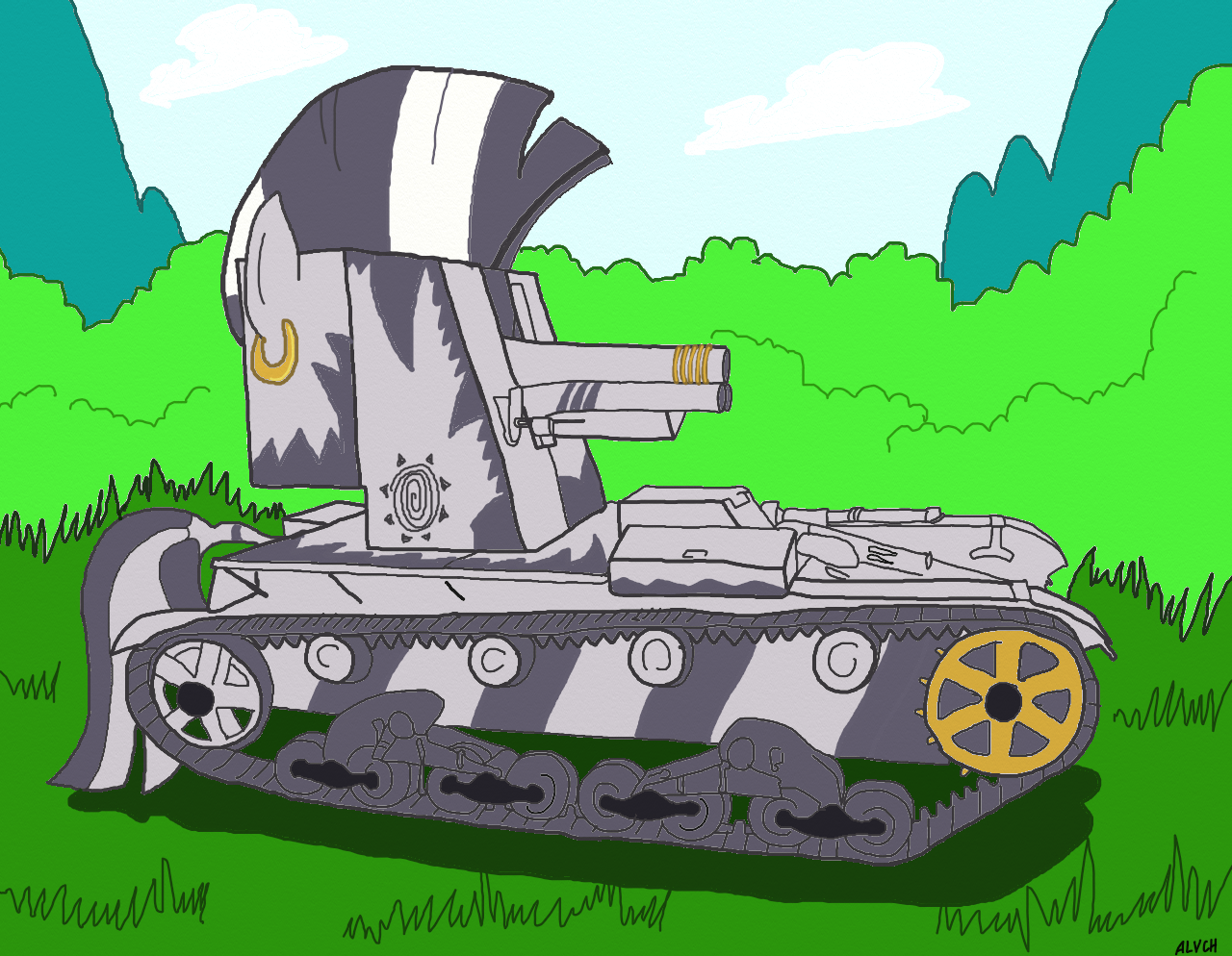 #76052 - safe, artist:alvchfokarev, zecora, zebra, g4, duo, pony tank ...