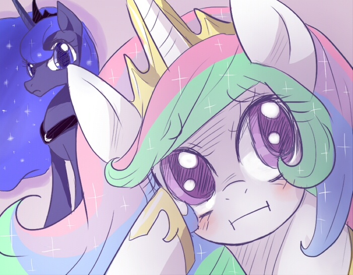 #77572 - safe, artist:keterok, princess celestia, princess luna, g4, :i ...