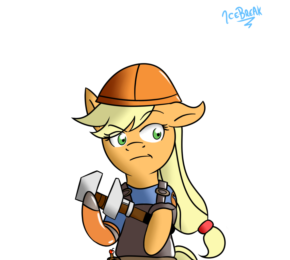 #81782 - safe, artist:icebreak23, applejack, pony, crossover, engineer ...