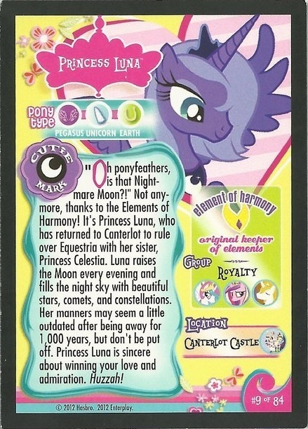 #84103 - safe, edit, princess luna, s1 luna, trading card - Derpibooru