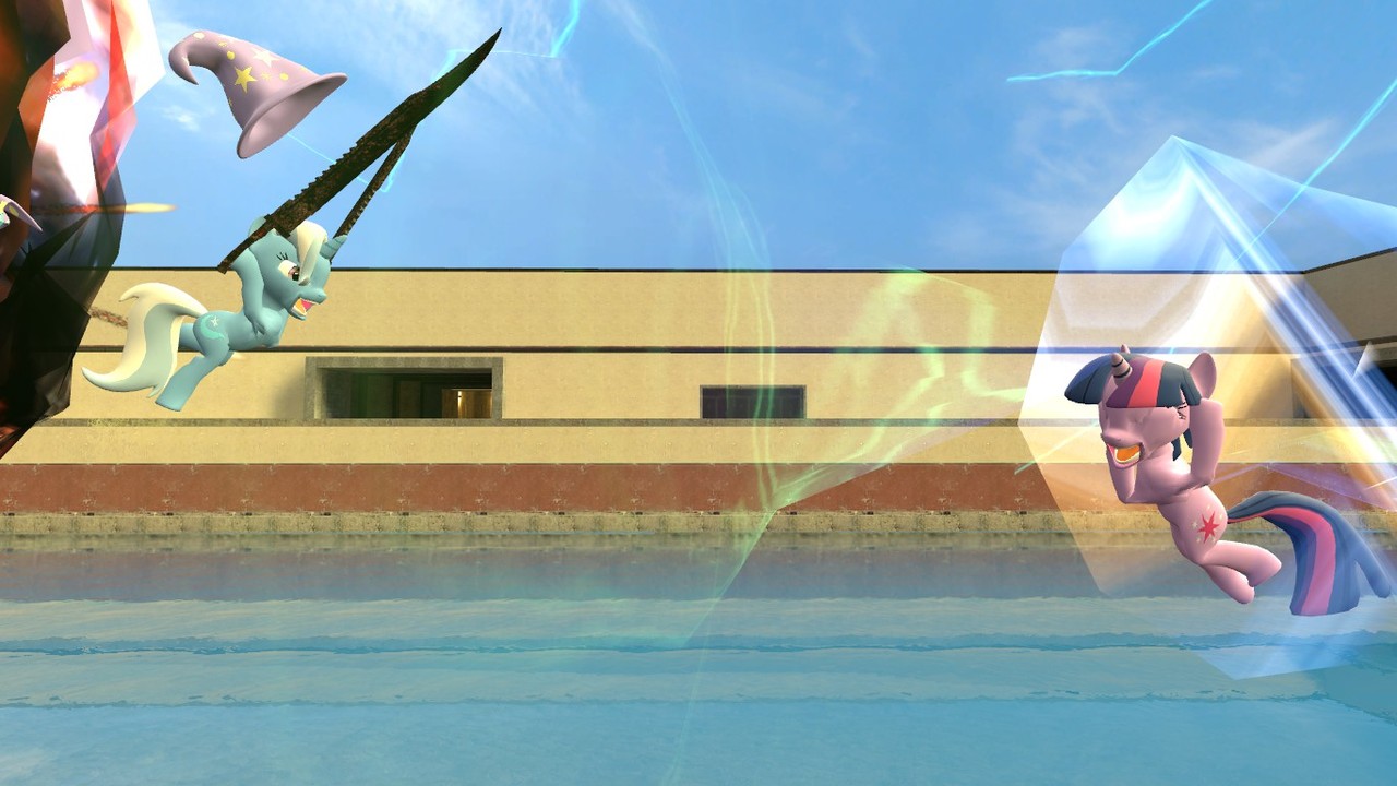 #85840 - safe, artist:kkqj27, trixie, twilight sparkle, g4, 3d, gmod ...