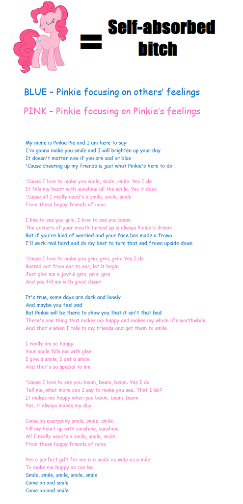 #86787 - safe, pinkie pie, g4, meta, pink text, text, tl;dr - Derpibooru