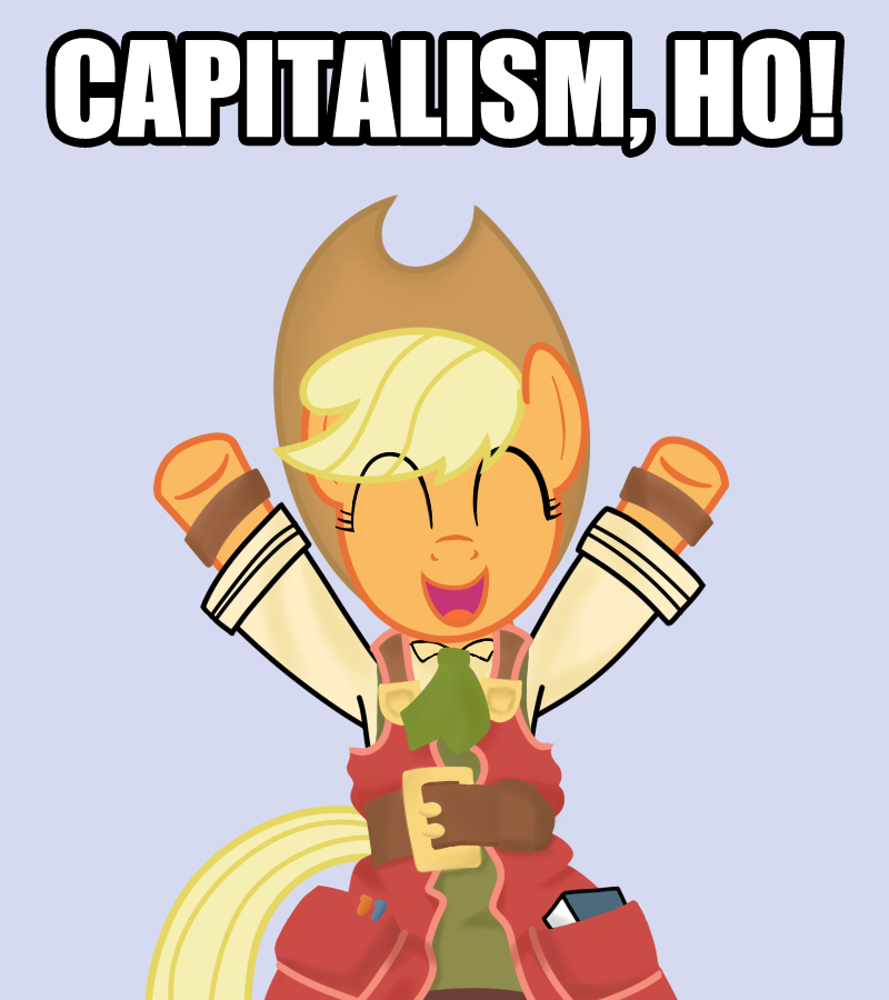 #67528 - safe, artist:smile, applejack, pony, bipedal, capitalism ...
