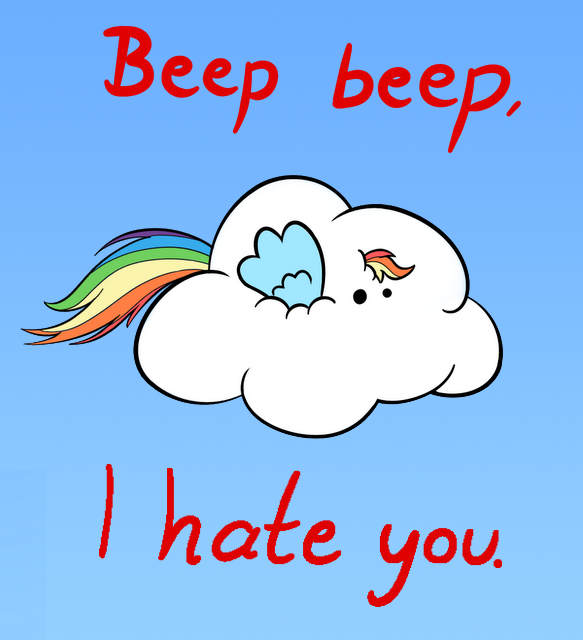 #69966 - safe, artist:mr-1, edit, rainbow dash, g4, beep beep, cloud ...