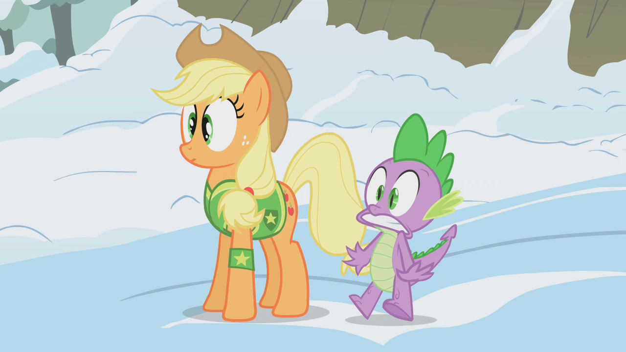 #98052 - safe, screencap, applejack, spike, dragon, earth pony, pony ...