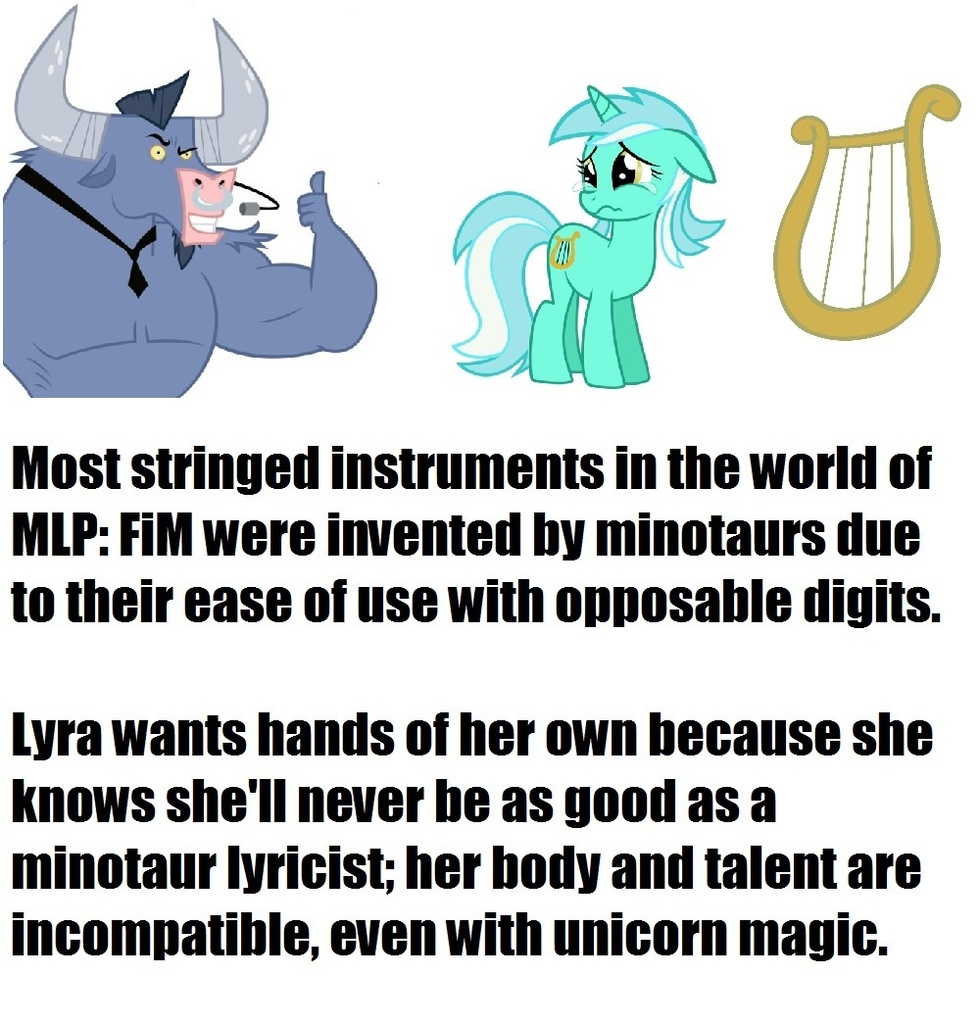 #99047 - safe, iron will, lyra heartstrings, minotaur, hand, headcanon ...