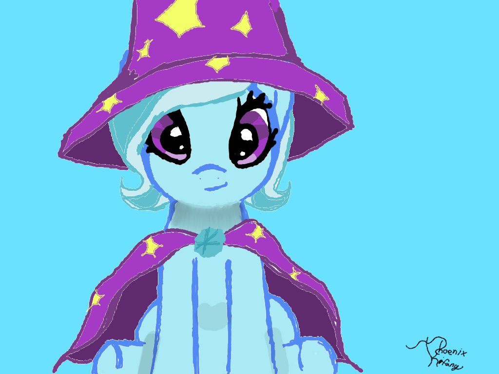 #99746 - safe, artist:phoenixkifang, trixie, g4, filly, smiling ...