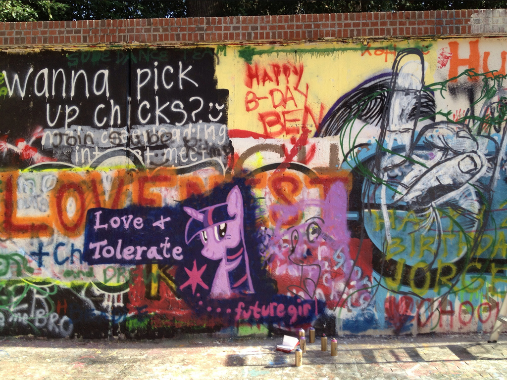 #88139 - safe, artist:futuregirl, twilight sparkle, g4, graffiti, irl ...