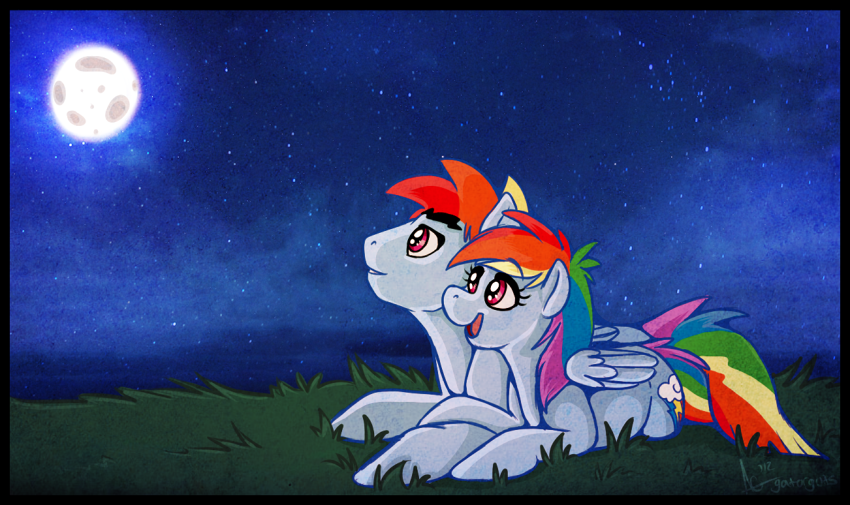 #102411 - safe, artist:gaturguts, rainbow dash, g4, female, male, night ...