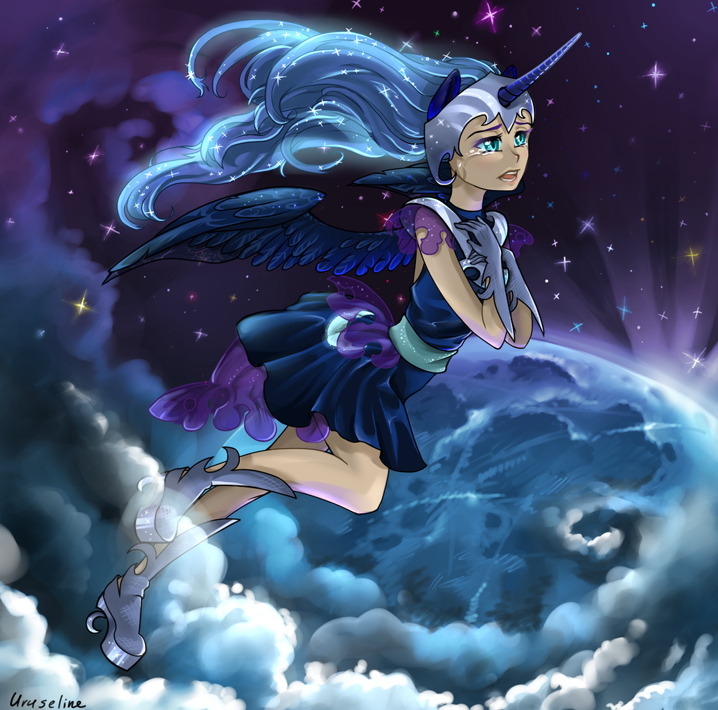 #106515 - safe, artist:uruseline, nightmare moon, human, horned ...