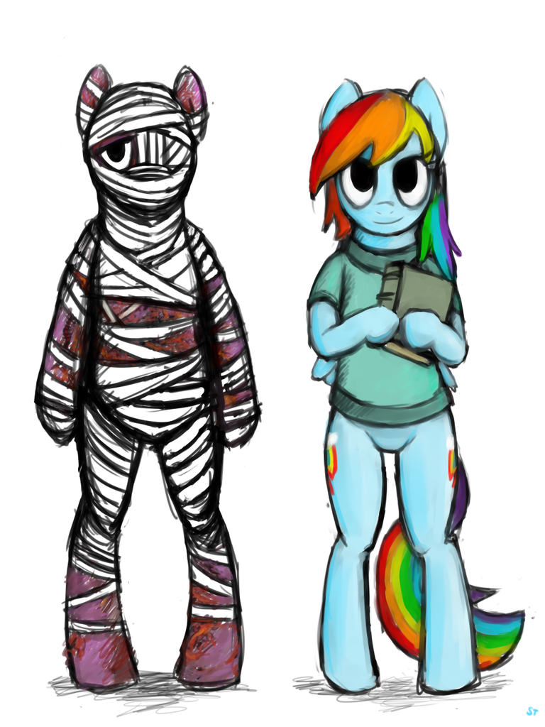 #107482 - safe, artist:gordonfreeguy, bandage pony, rainbow dash, pony ...