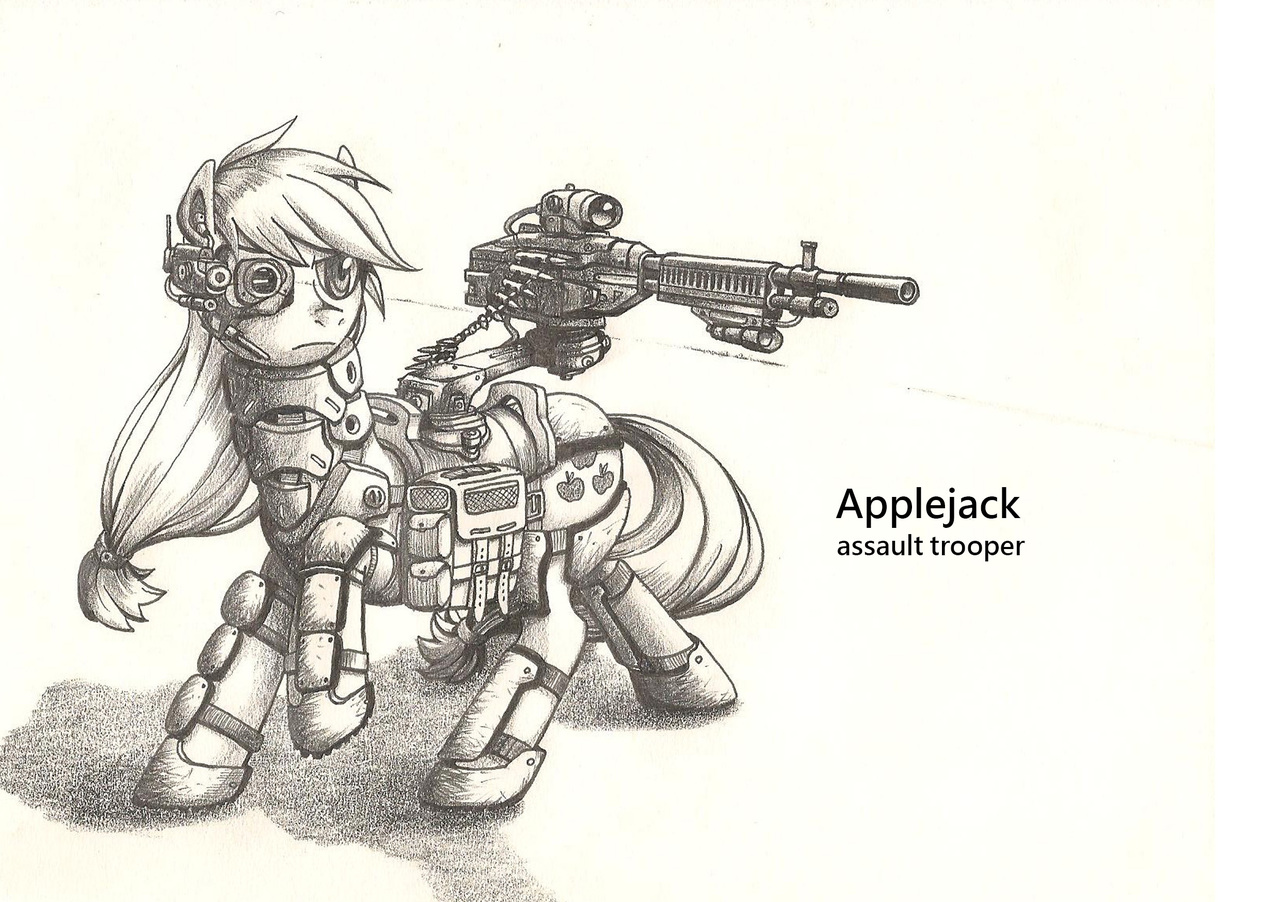 #109275 - safe, artist:george5408, applejack, g4, armor, gun ...