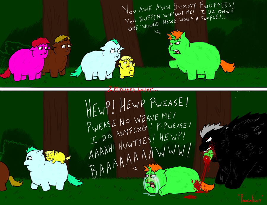 #90491 - grimdark, grotesque, artist:phantomfluffy, fluffy pony ...