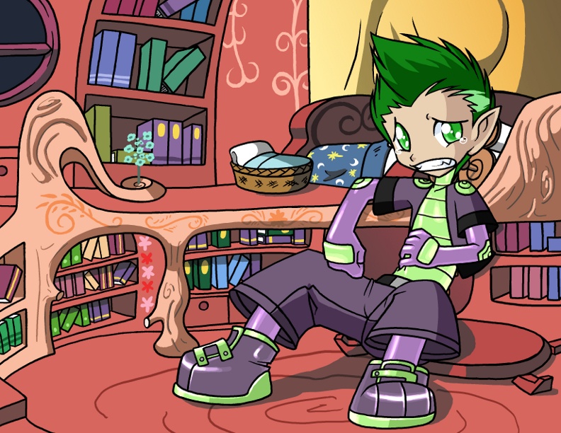 #90838 - safe, artist:azarian, spike, human, g4, clothes, cute, golden ...