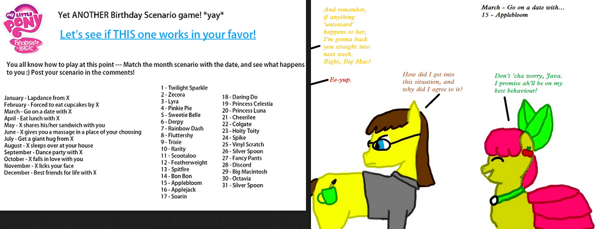 #208536 - safe, artist:kendareru, apple bloom, oc, oc:java tales, earth ...