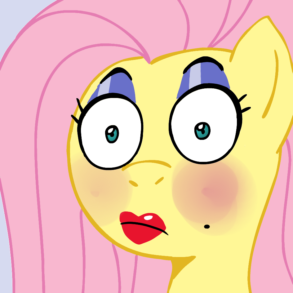 #211172 - safe, artist:megasweet, fluttershy, g4, makeup, reaction image - Derpibooru