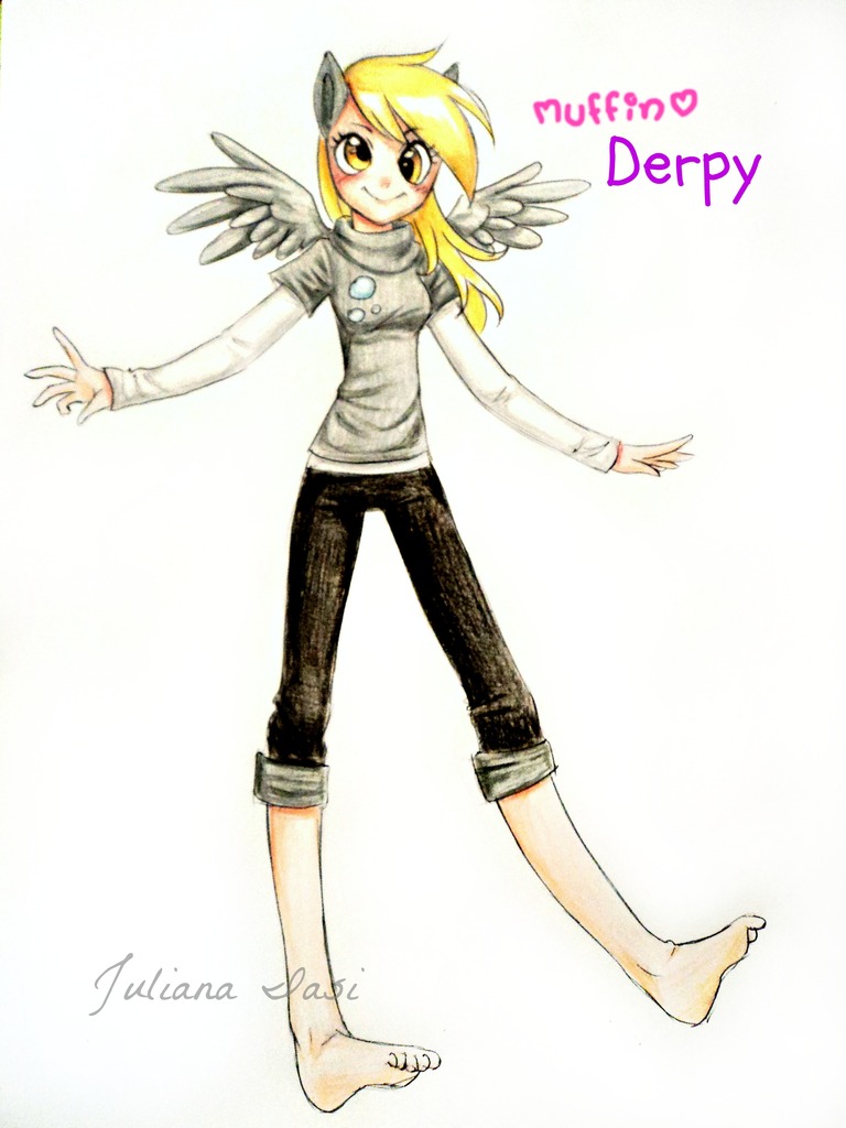 #217306 - safe, artist:juaiasi, derpy hooves, human, g4, eared ...