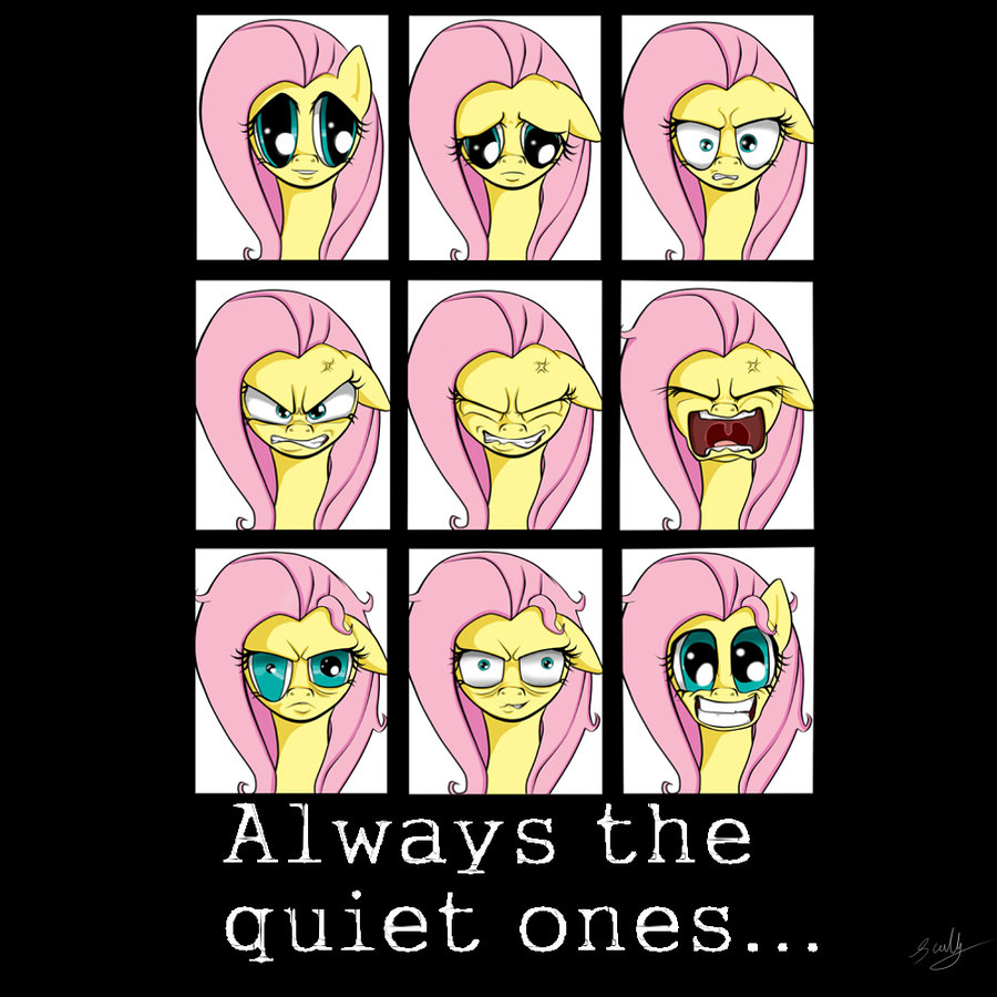 #218749 - safe, artist:scully8472, fluttershy, g4, angry, expressions ...
