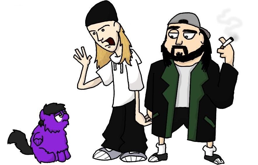 #224941 - safe, artist:the mungoman, fluffy pony, human, clerks, jay ...