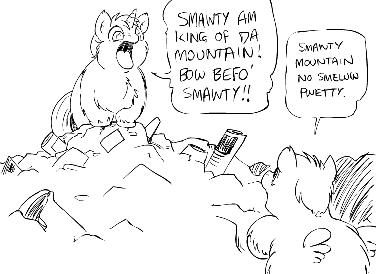 #225061 - safe, artist:marcusmaximus, fluffy pony, feral fluffy pony ...