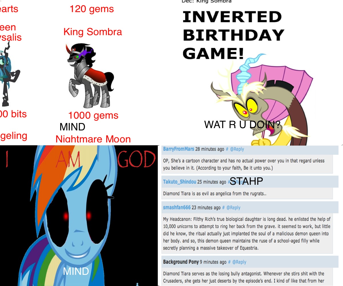 #225232 - safe, discord, king sombra, rainbow dash, meta, neighsayers ...