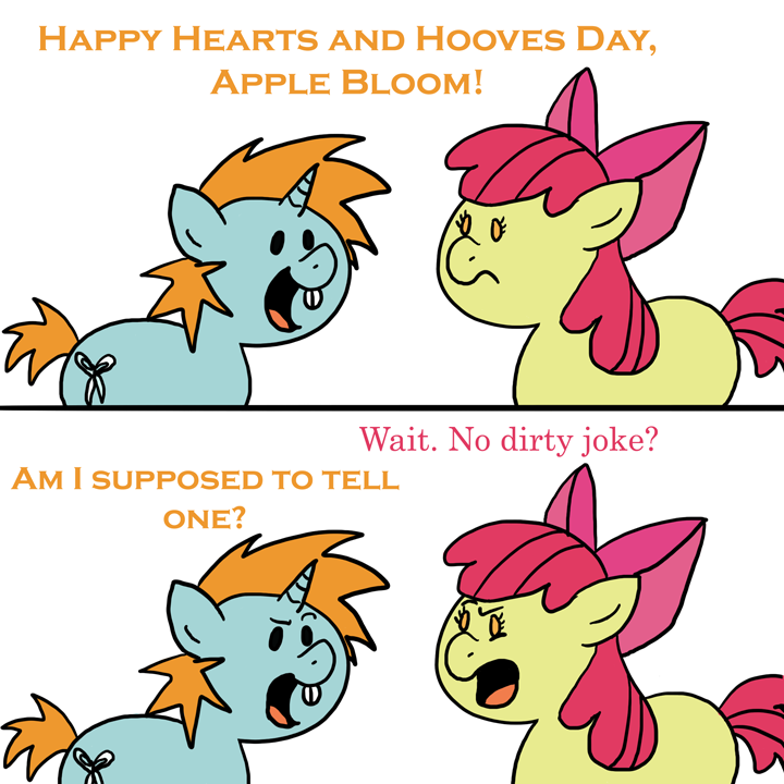 #206687 - safe, artist:nikkydash, apple bloom, snips, g4, colt, duo, female, filly, foal, male ...