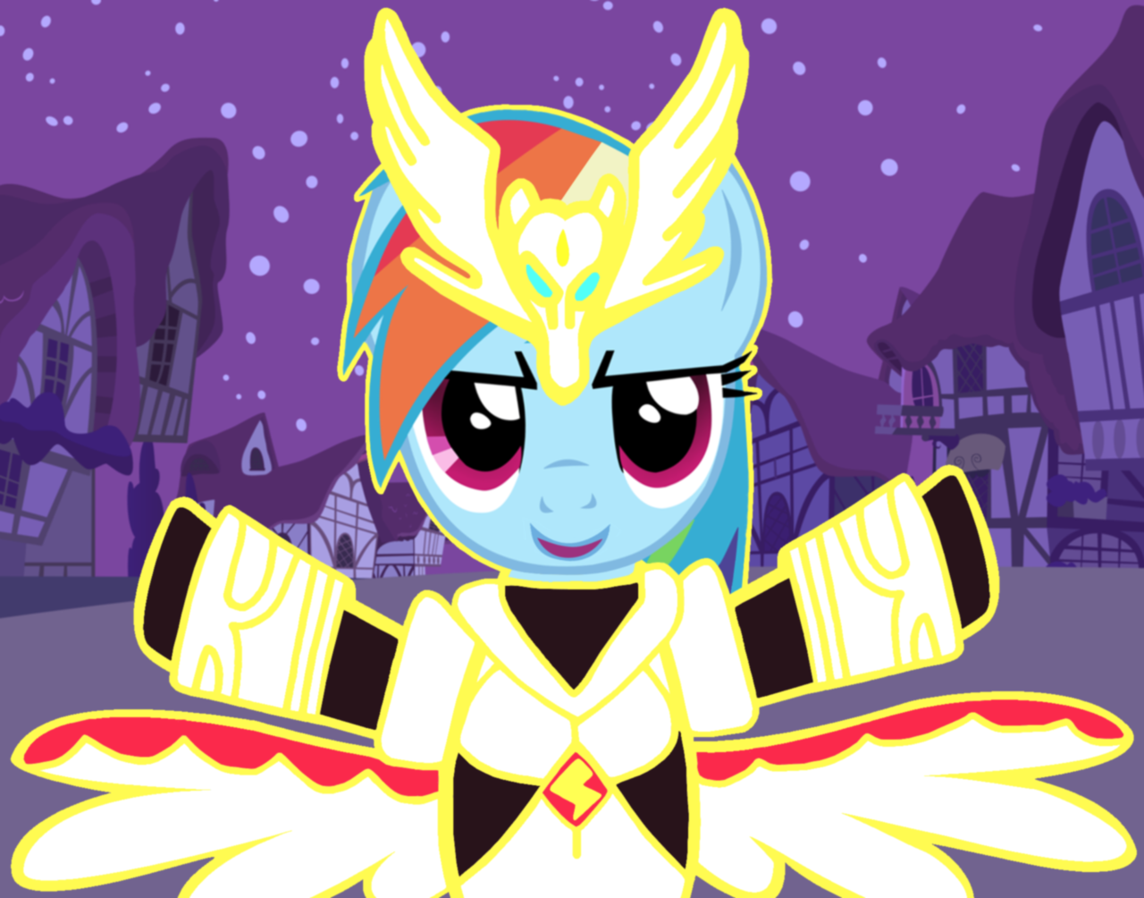 #451660 - safe, artist:fey-rune, rainbow dash, g4, armor, crossover ...