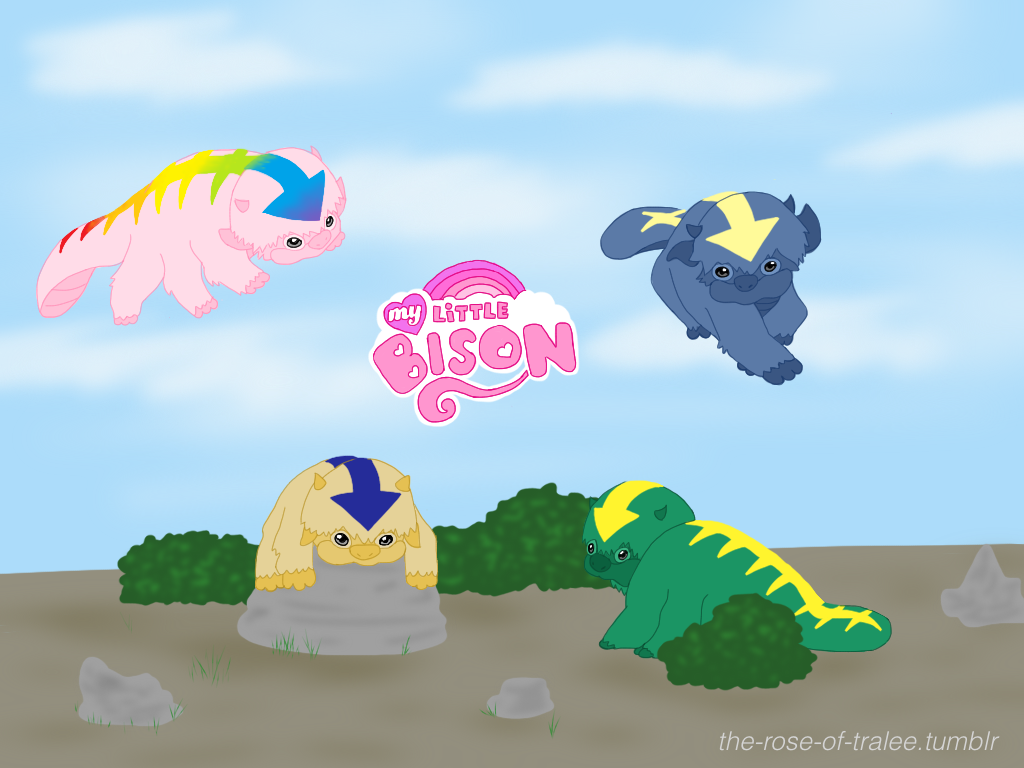 #451866 - safe, artist:the-rose-of-tralee, edit, sky bison, avatar the ...