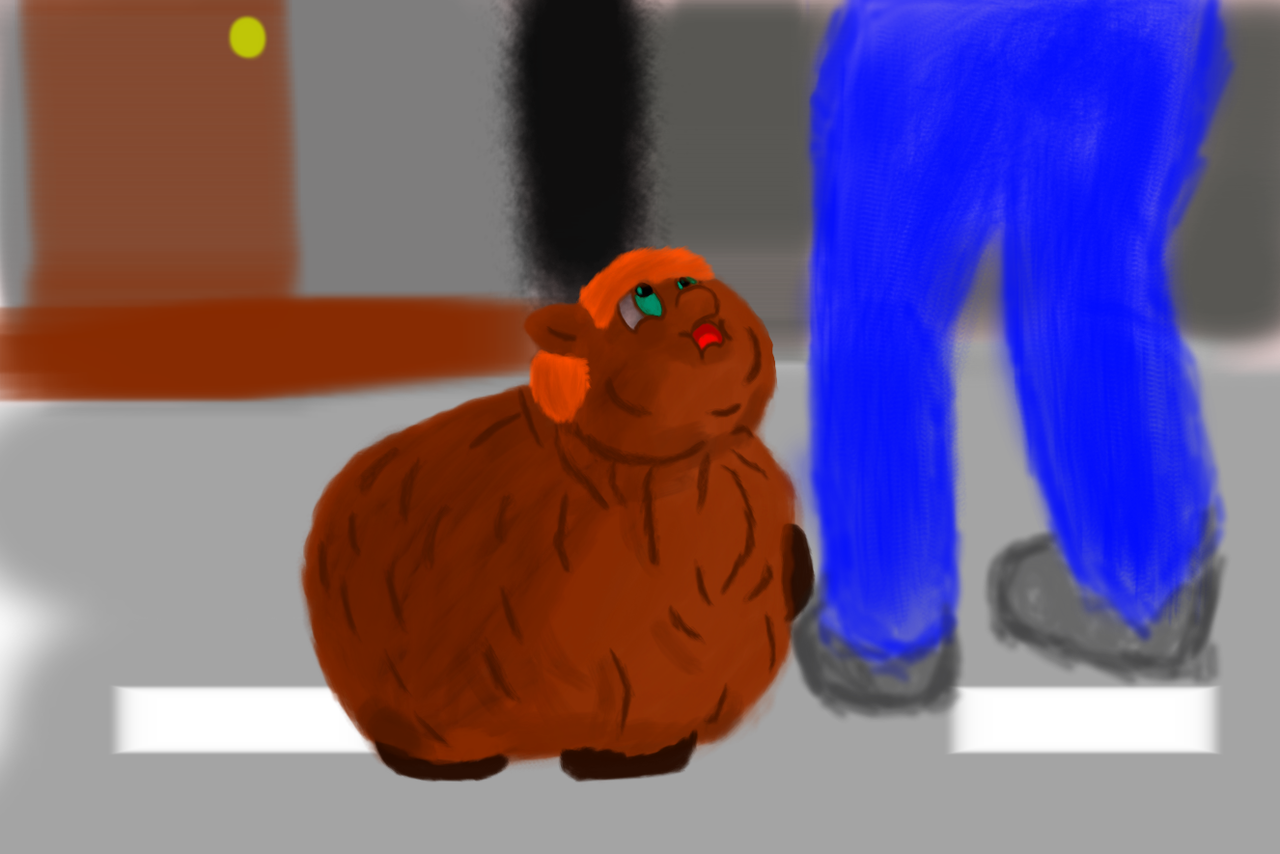 #452447 - safe, artist:irongalley, fluffy pony, human, chubby, fat ...