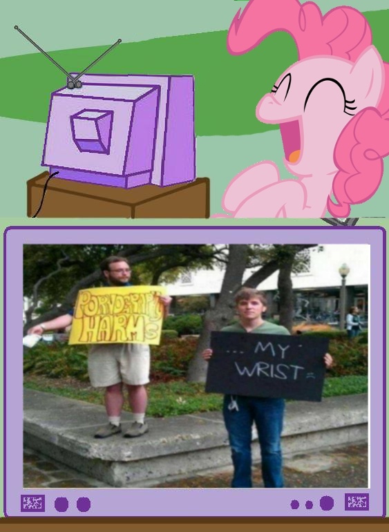 #454084 - safe, pinkie pie, human, g4, exploitable meme, funny signs ...