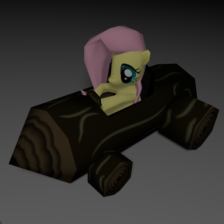 #454904 - safe, fluttershy, g4, 3d, blender, female, fluttertree, kart ...