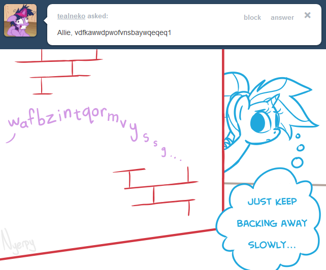 #455587 - safe, artist:nyerpy, allie way, unicorn, ask allie way, ask ...