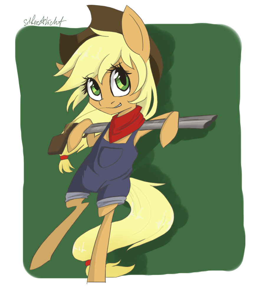 #456849 - safe, artist:silbersternenlicht, applejack, pony, bipedal ...