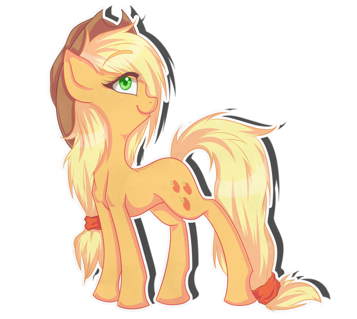 #457917 - safe, artist:pastelflakes, applejack, female, messy mane ...